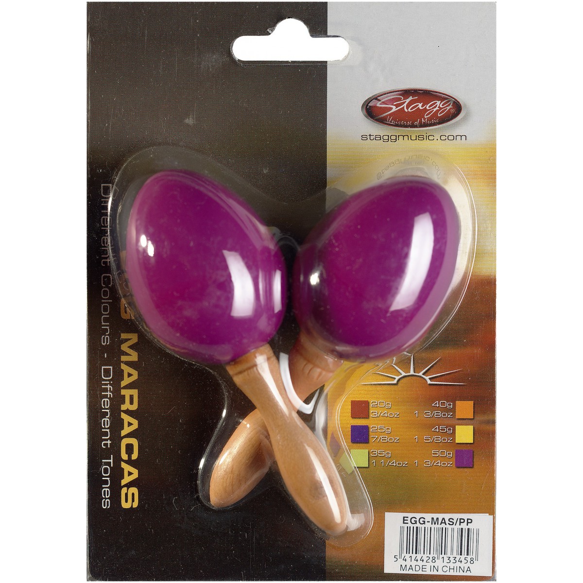 Stagg Egg Shakers Stagg Plastic Egg Maracas Pair - Purple Short Handle ...